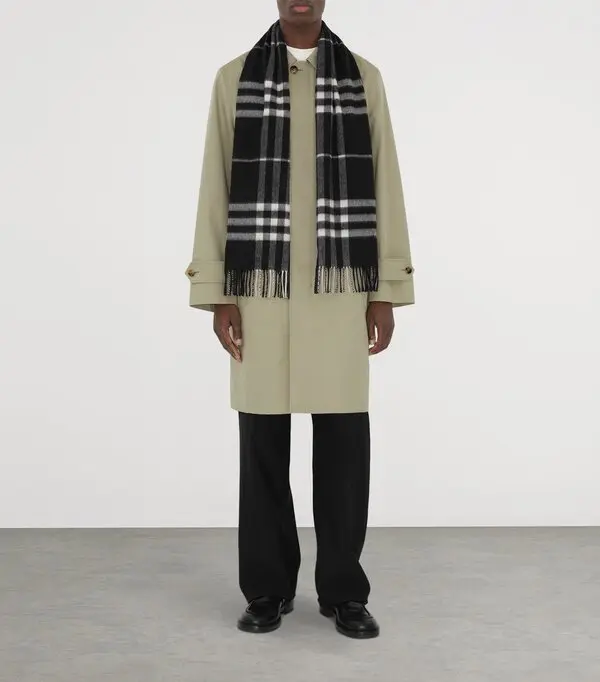Burberry Cashmere Check Scarf - Black