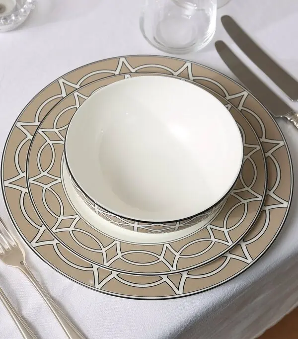 O.W.LONDON Set Of 2 Loop Dinner Plates - Neutral