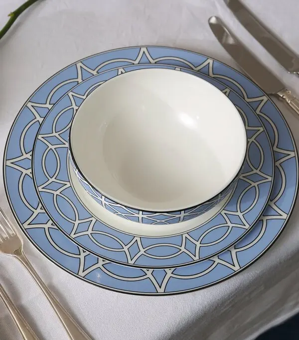 O.W.LONDON Set Of 2 Loop Dinner Plates - Blue
