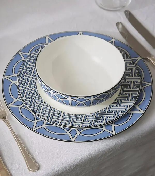 O.W.LONDON Set Of 2 Loop Dinner Plates - Blue