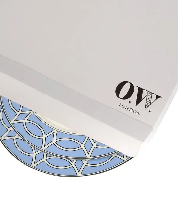 O.W.LONDON Set Of 2 Loop Dinner Plates - Blue