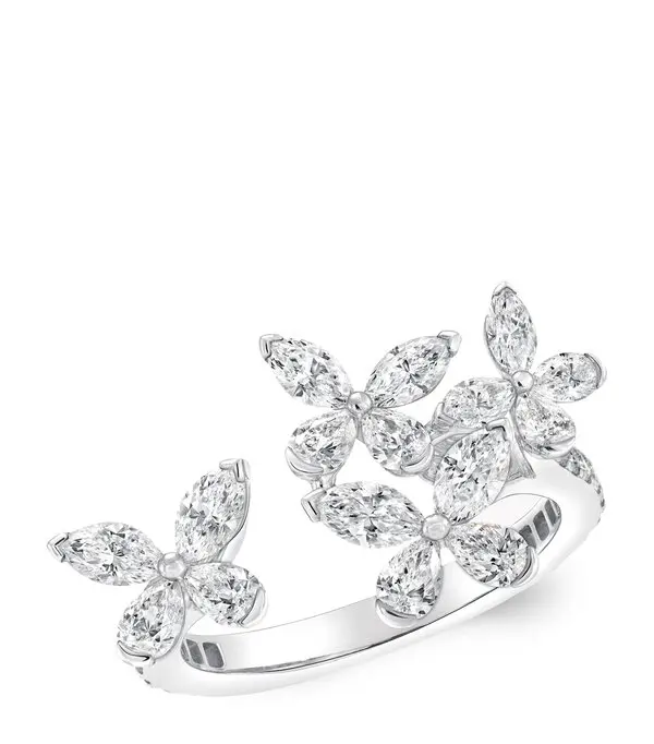 Graff 18 Karat Gold Diamond Butterfly Ring - White