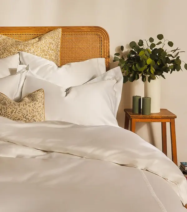 CELSO DE LEMOS Egyptian Cotton Mosaic Square Pillowcase - Beige