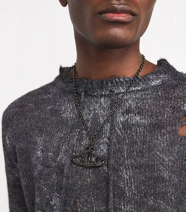 VIVIENNE WESTWOOD Embellished Bas Relief Orb Pendant Necklace