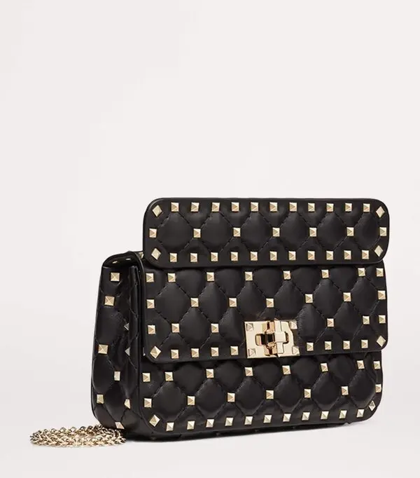 Valentino Garavani Small Rockstud Spike Top-handle Bag - Black