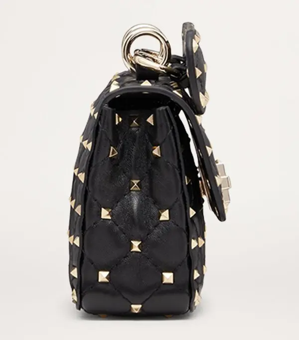 Valentino Garavani Small Rockstud Spike Top-handle Bag - Black