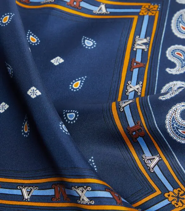 Max Mara Silk Printed Scarf - Blue