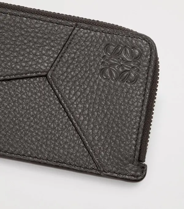Loewe Leather Puzzle Coin Card Holder - Grey
