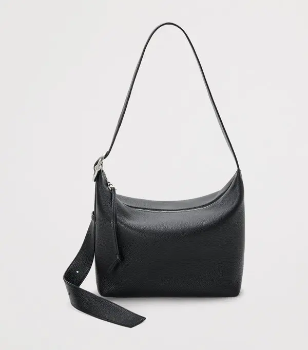Loewe Leather Loop Shoulder Bag - Black