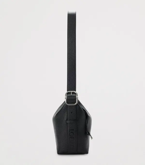 Loewe Leather Loop Shoulder Bag - Black
