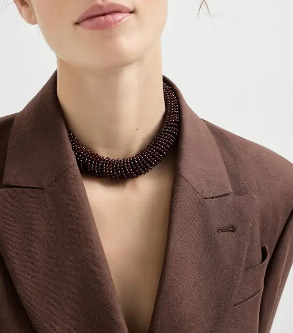 Brunello Cucinelli Hematite And Sterling Silver Beaded Necklace