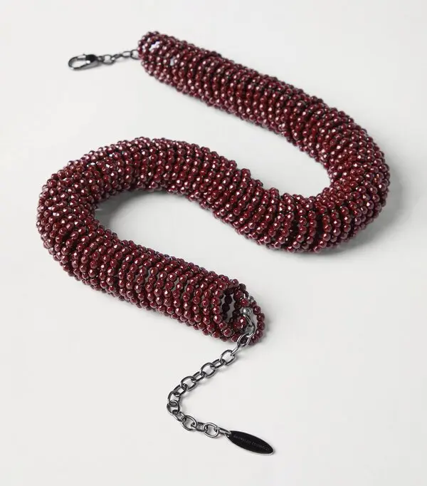Brunello Cucinelli Hematite And Sterling Silver Beaded Necklace