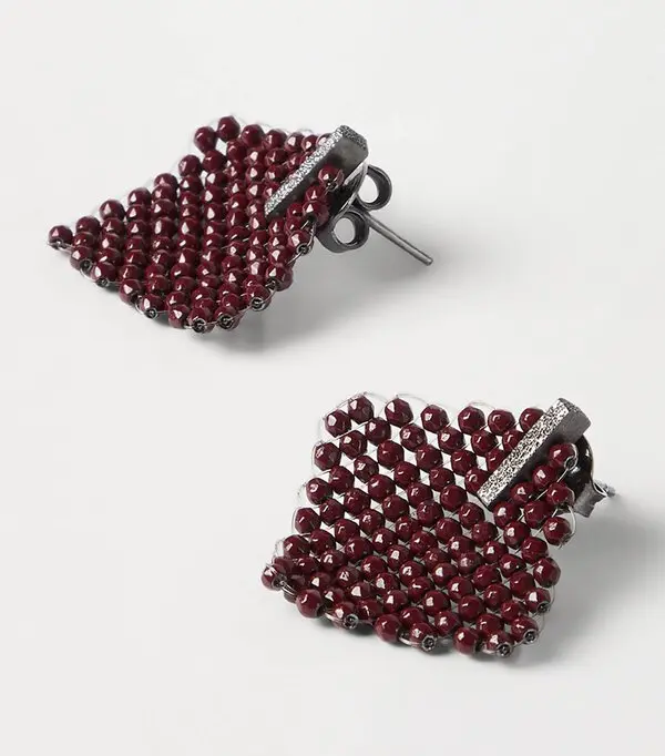 Brunello Cucinelli Sterling Silver And Hematite Earrings