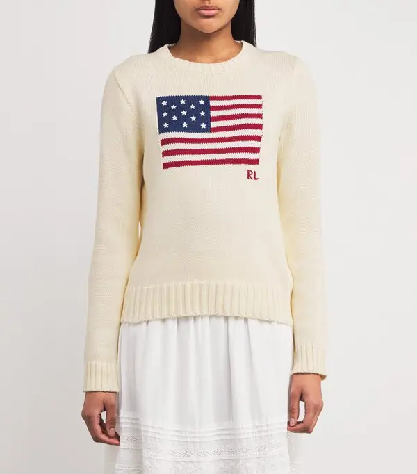 Polo Ralph Lauren Cotton American Flag Sweater