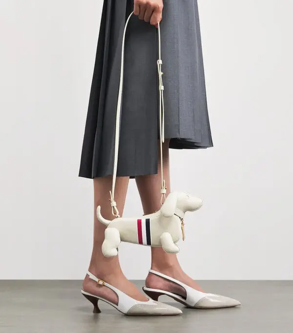 Thom Browne Mini Hector Leather Cross-body Bag - Beige