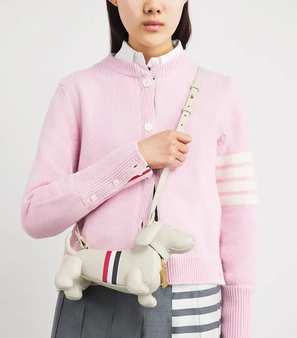 Thom Browne Mini Hector Leather Cross-body Bag - Beige