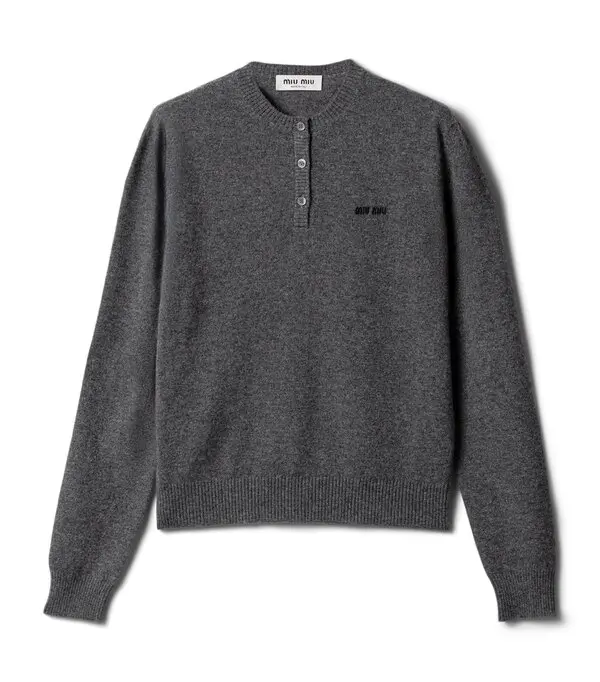 Miu Miu Cashmere Button-up Sweater - Grey