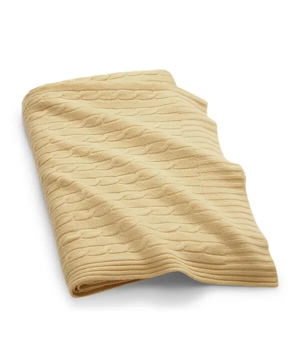 Ralph Lauren Cashmere Cable-knit Throw - Brown