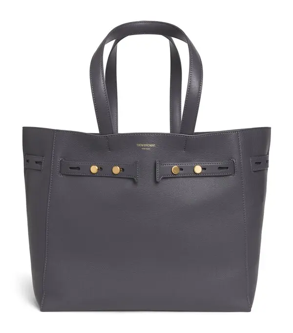 Thom Browne Leather Cabas Tote Bag