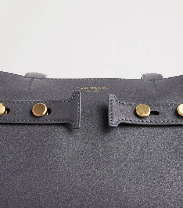 Thom Browne Leather Cabas Tote Bag