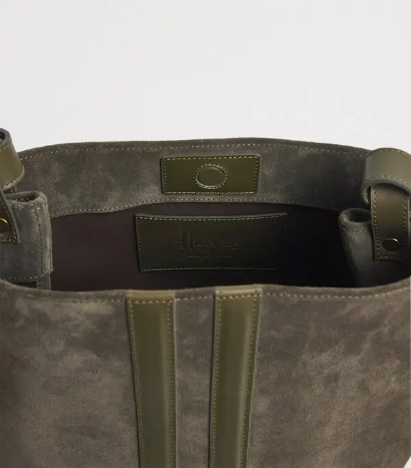 Harrods X Tusting Suede H Tote Bag - Green