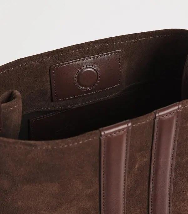 Harrods X Tusting Small Suede H Cross-body Bag - Brown