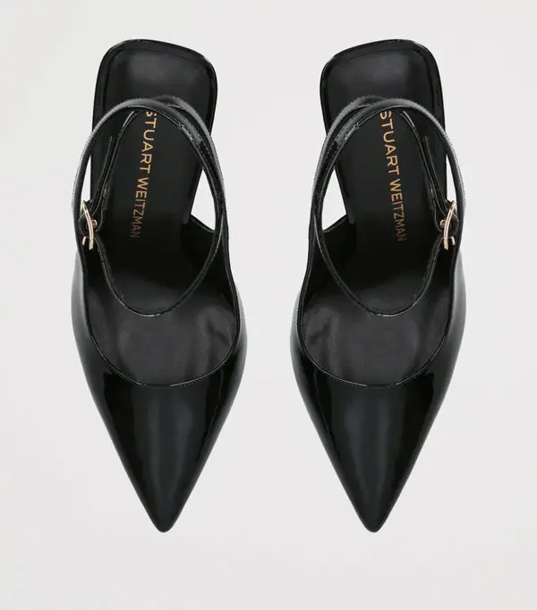 STUART WEITZMAN Vinnie Patent Leather Slingback Pumps - Black