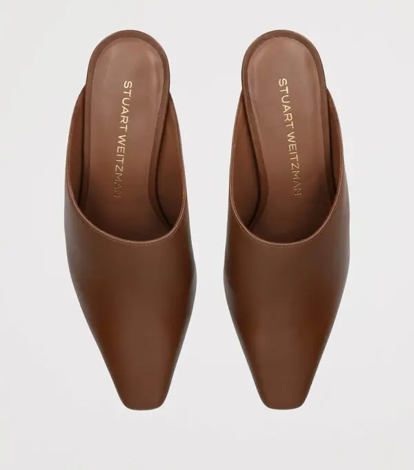 STUART WEITZMAN Stassi Leather Mules - Brown