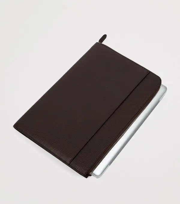 Smythson Small Calfskin Ludlow Laptop Case - Brown