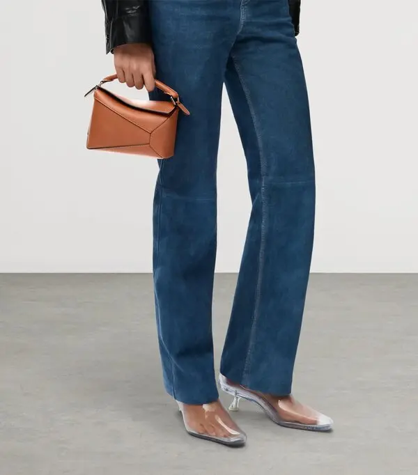 Loewe Mini Leather Puzzle Edge Top-handle Bag - Brown
