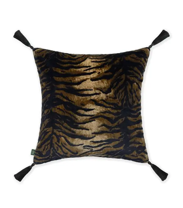 HOUSE OF HACKNEY Large Velvet Caspian Tassel Cushion - Brown