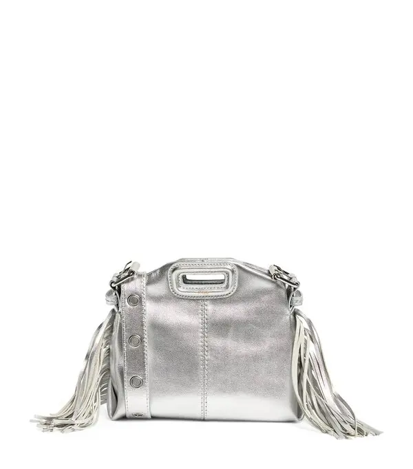 Maje Mini Leather Shoulder Bag - Black