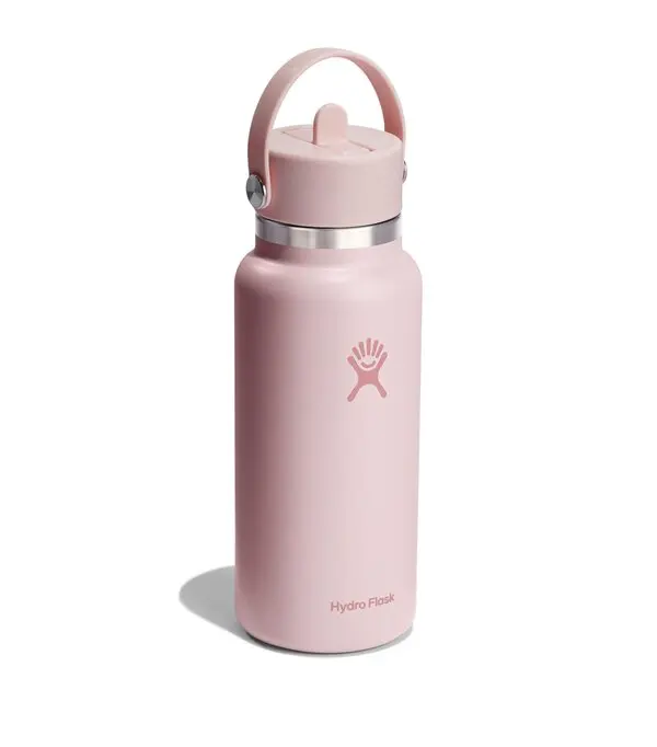 HYDRO FLASK Wide Mouth Bottle With Flex Straw Cap - Pink