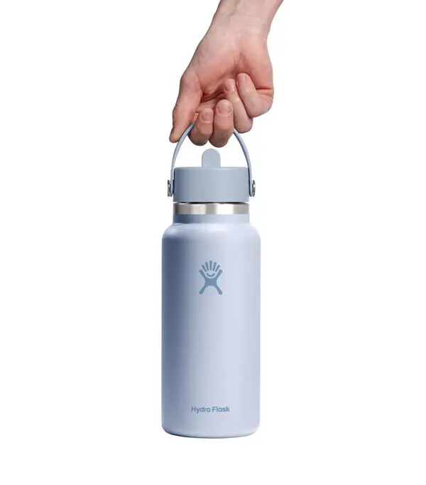 HYDRO FLASK Wide Mouth Bottle With Flex Straw Cap - Blue
