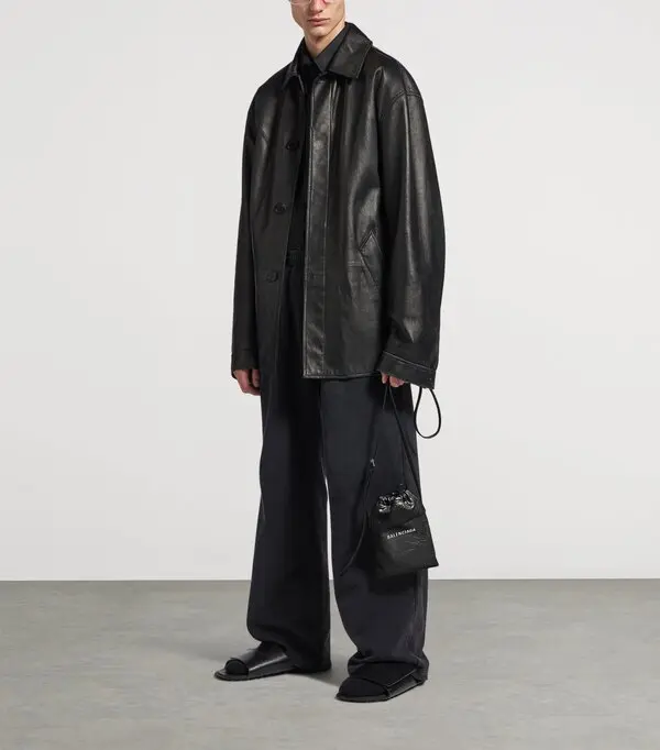 Balenciaga Leather Shopper Phone Holder