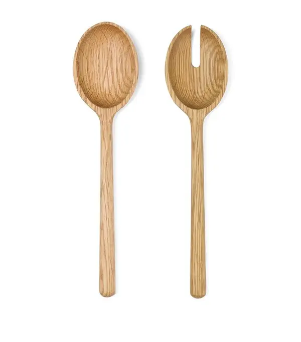 THE CONRAN SHOP Set Of 2 Oak Istria Salad Servers - Brown