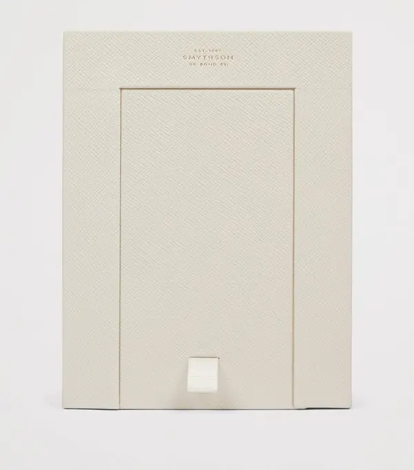 Smythson Calfskin Panama Double Frame - Ivory