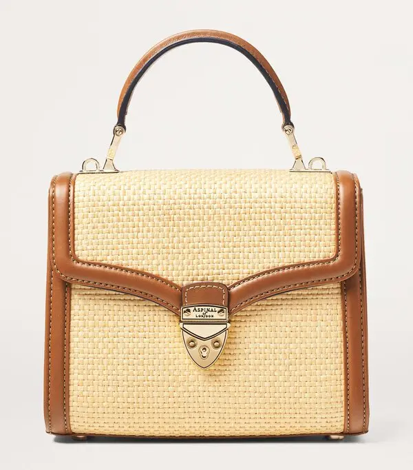 ASPINAL OF LONDON Raffia Mayfair Midi Bag