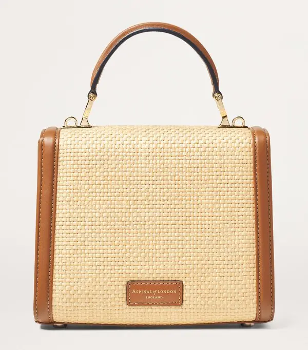 ASPINAL OF LONDON Raffia Mayfair Midi Bag