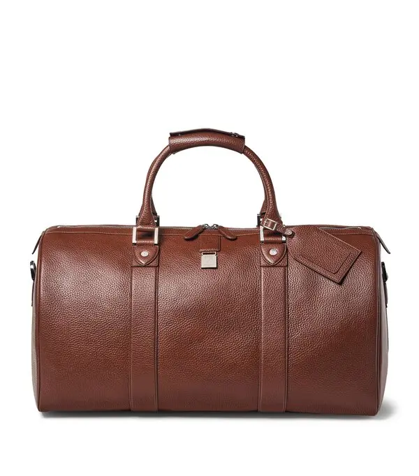 ASPINAL OF LONDON Grained Leather Boston Holdall - Brown