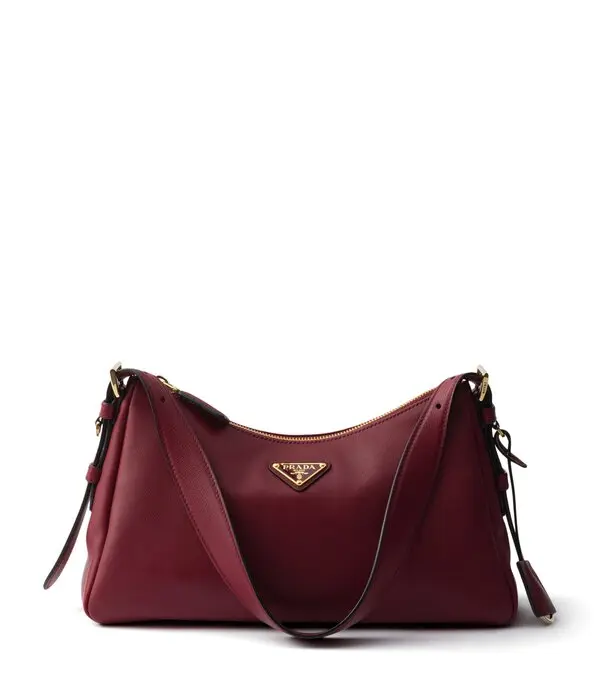 Prada Medium Leather Shoulder Bag - Red