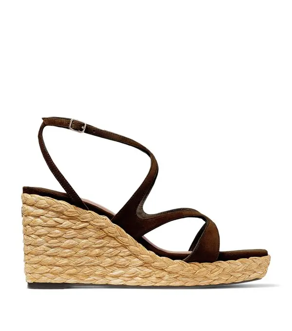 JIMMY CHOO Ayla 85 Wedge Sandals - Brown