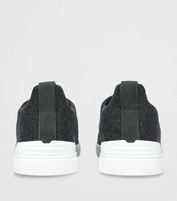 Zegna Oasi Cashmere Triple Stitch Sneakers - Grey