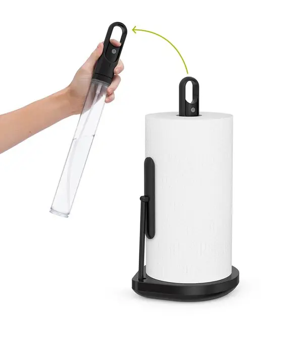 SIMPLEHUMAN Paper Towel Holder And Spray Pump - Black