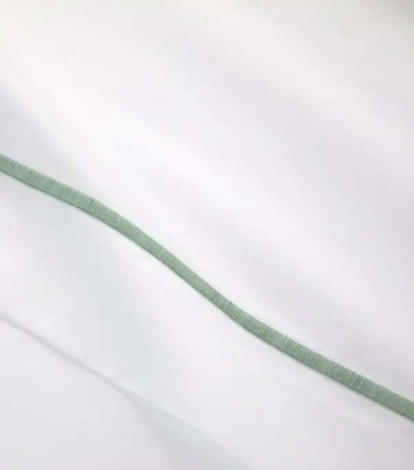YVES DELORME Cotton Athena Super King Flat Sheet - Green