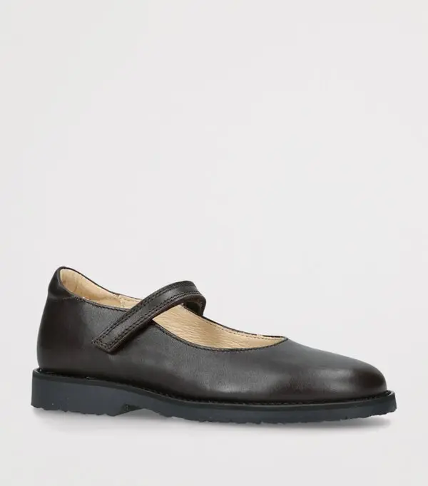 PAPOUELLI Leather Emilia Mary Janes - Brown