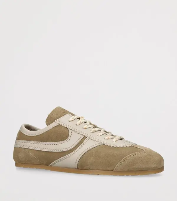 Dries Van Noten Suede Dustin Lace Up Sneakers - Beige