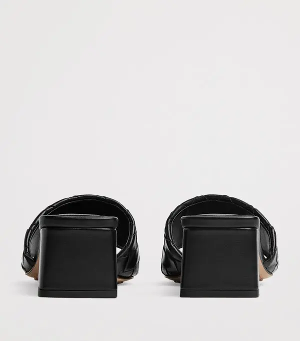 Bottega Veneta Lambskin Parco Heeled Mules - Black