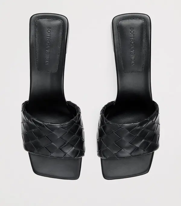 Bottega Veneta Lambskin Parco Heeled Mules - Black