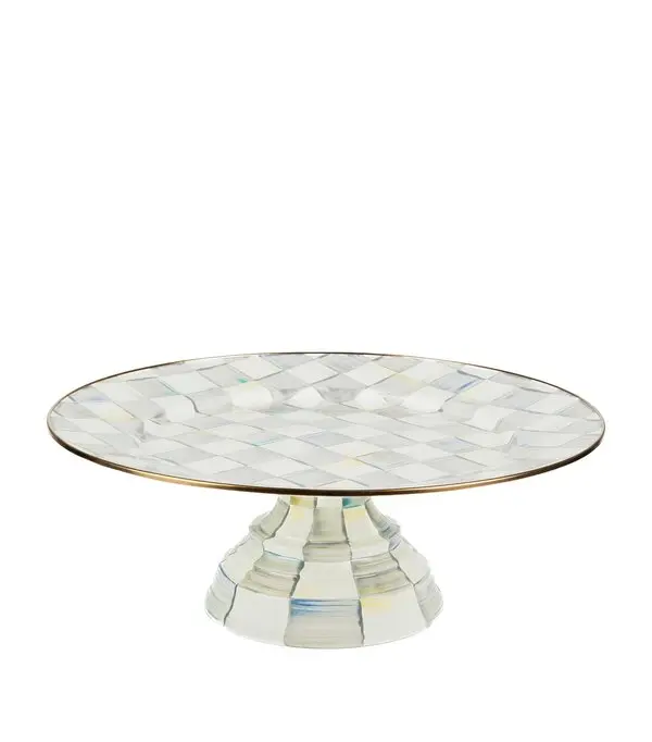 MACKENZIE-CHILDS Sterling Check Pedestal Platter